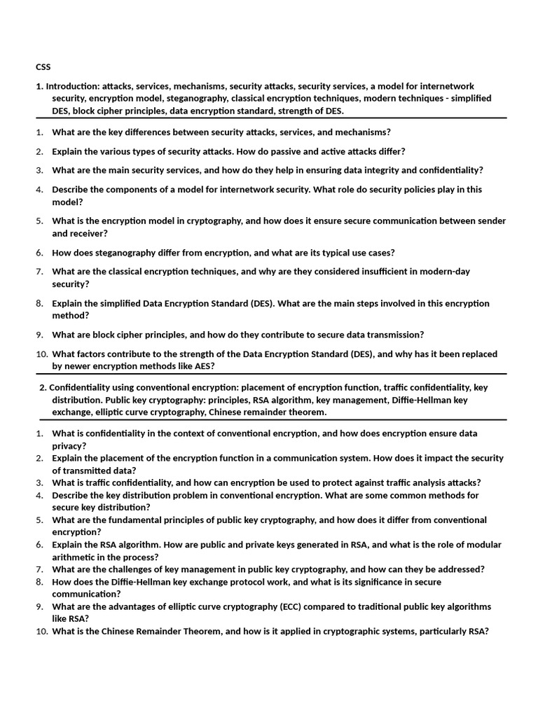 Computer System Security Question Bank | PDF | Cryptography | Security