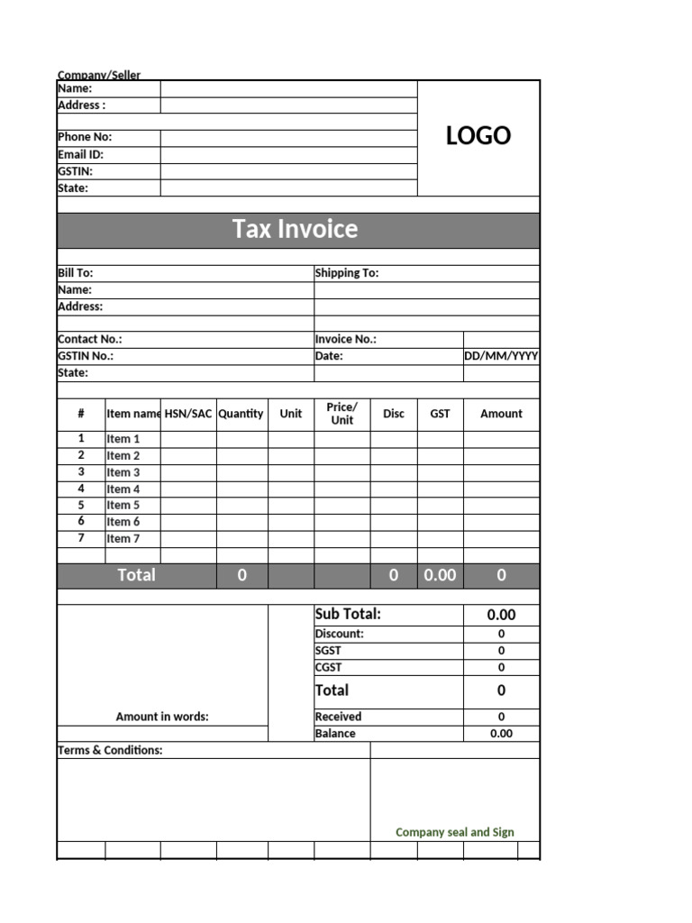 Cloth Billing Format in Excel | PDF