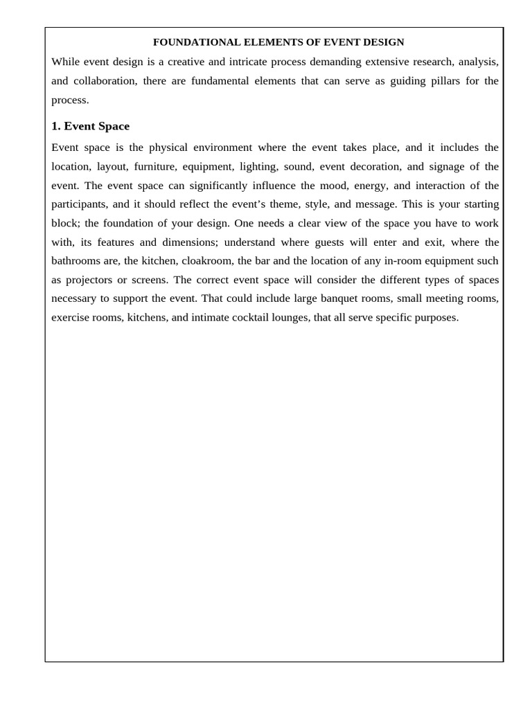 Foundational Elements of Event Design Colour Print | PDF | Color ...
