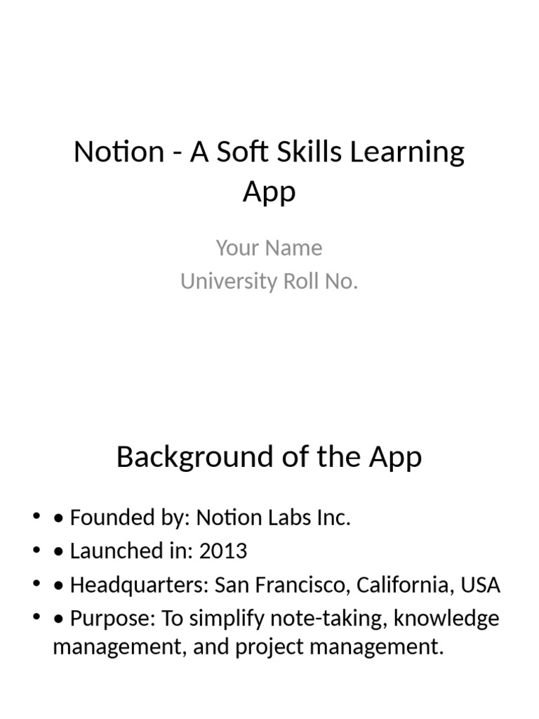 Notion Presentation | PDF