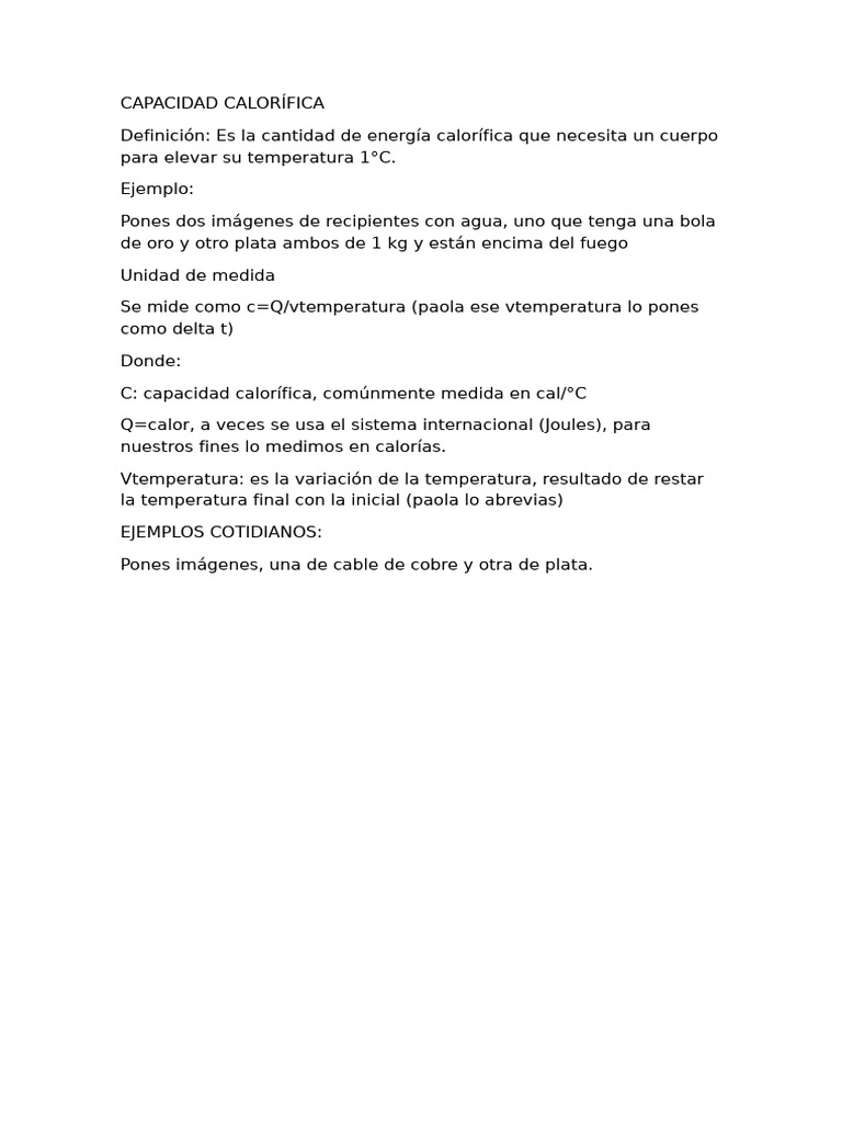Capacidad Calorífica | PDF