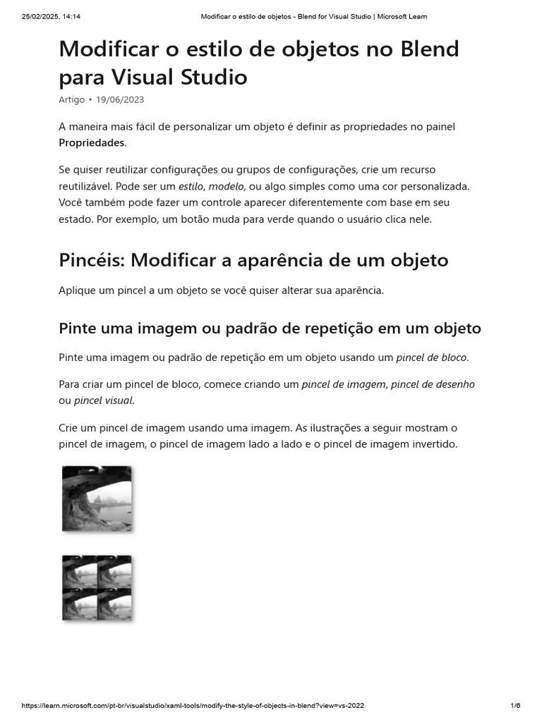 Modificar o Estilo de Objetos - Blend for Visual Studio _ Microsoft Learn | PDF | Janela ...