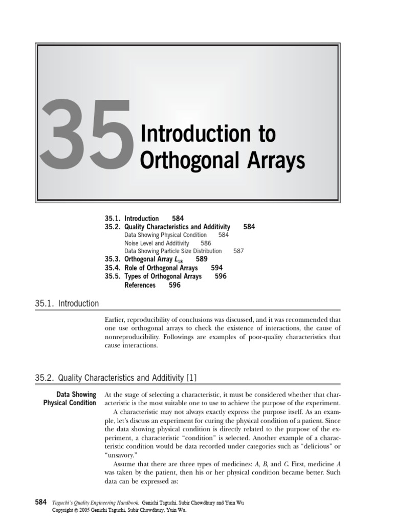 Introduction To Orthogonal Arrays | PDF | Experiment | Frequency