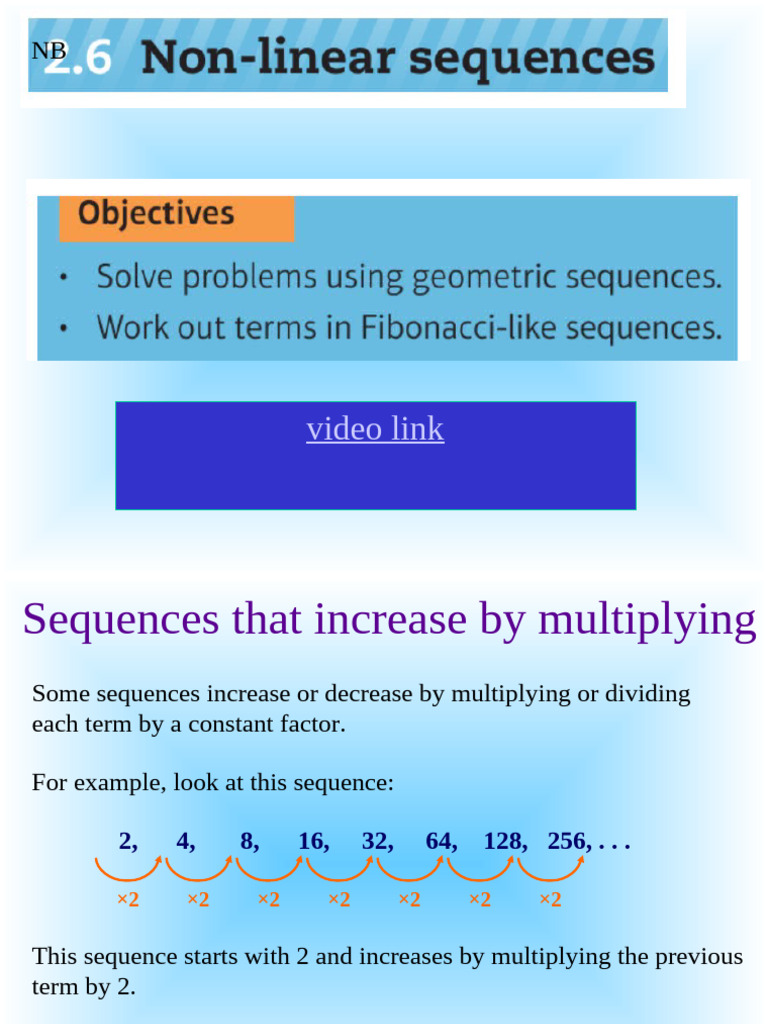 LESSON 3 Non Linear Sequences | PDF | Arithmetic | Mathematics