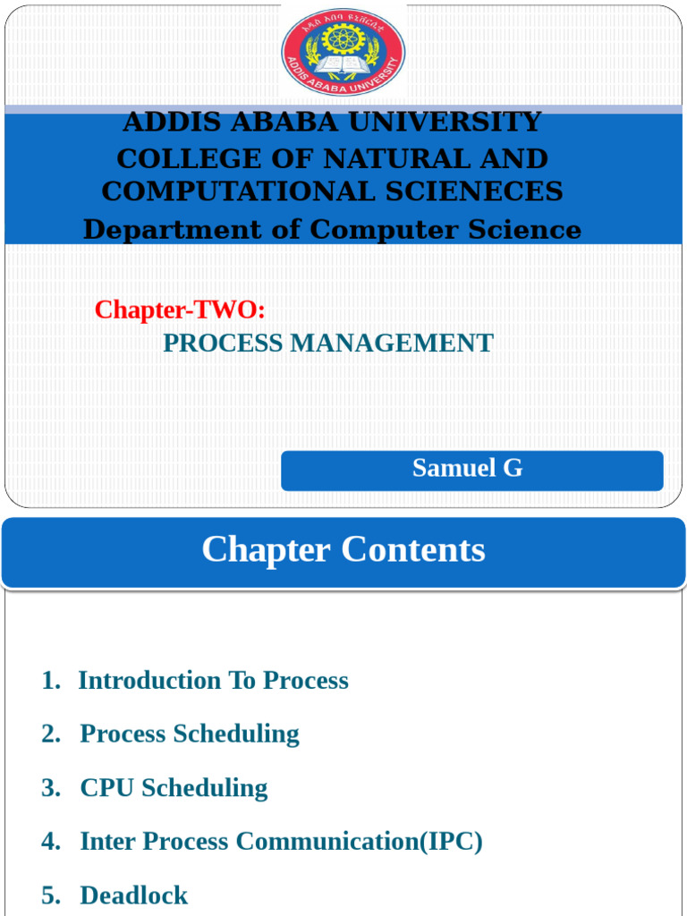Chapter Two Process Managment | PDF | Thread (Computing) | Process ...