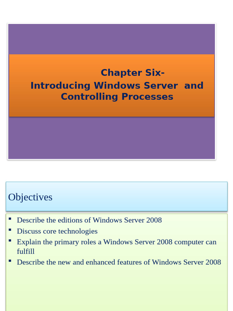 Chapter Six - Introducing Windows Server | PDF | Active Directory | Remote Desktop Services