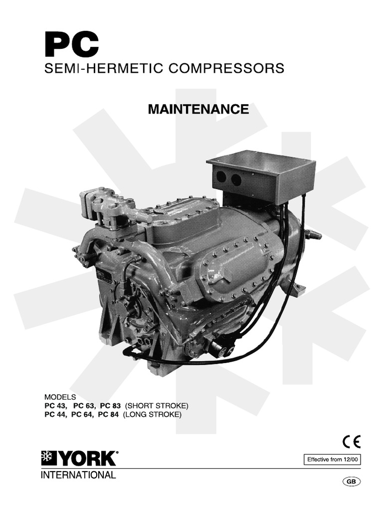 York PC Compressor Manual Overview | PDF | Pump | Screw
