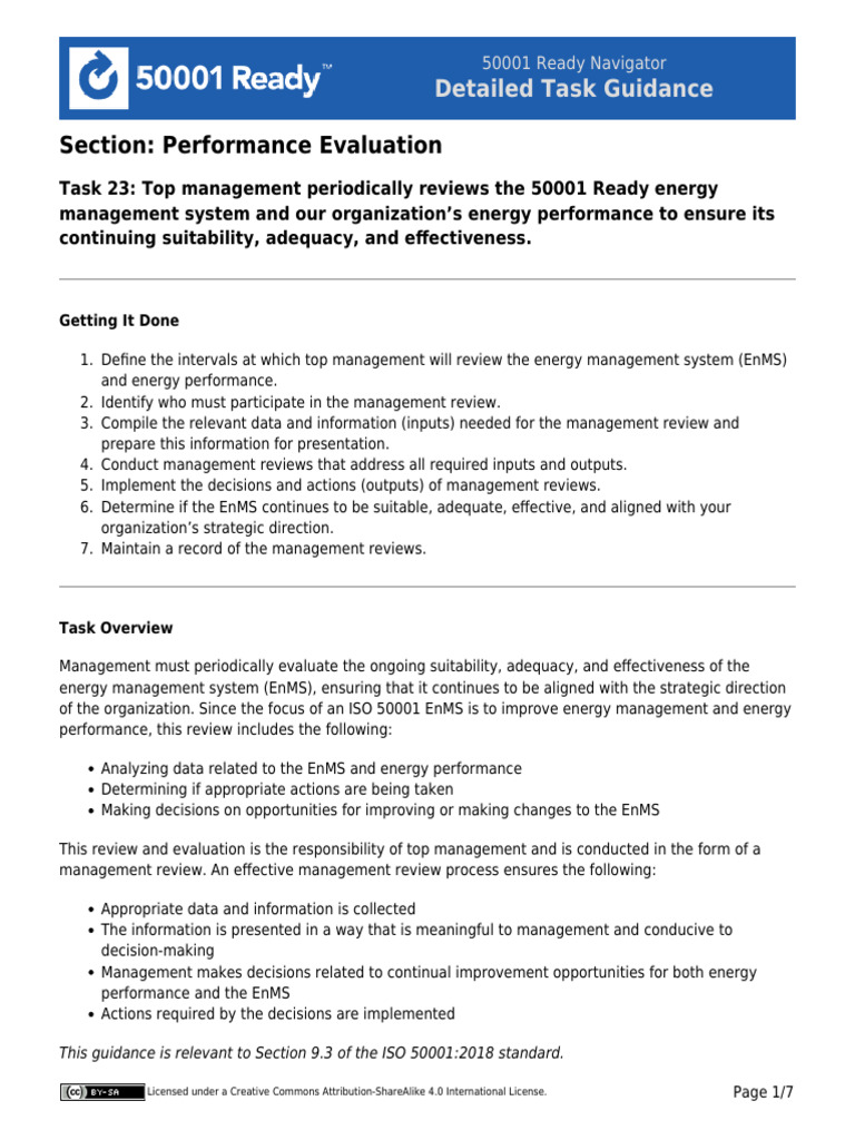 50001 Ready Task 23 Guidance | PDF | Policy | Energy Management