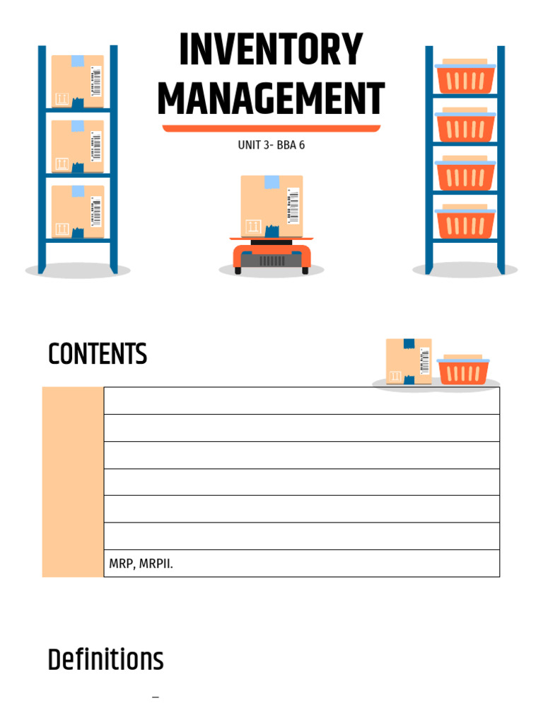 Unit 3 Inventory Management | PDF | Inventory | Lean Manufacturing
