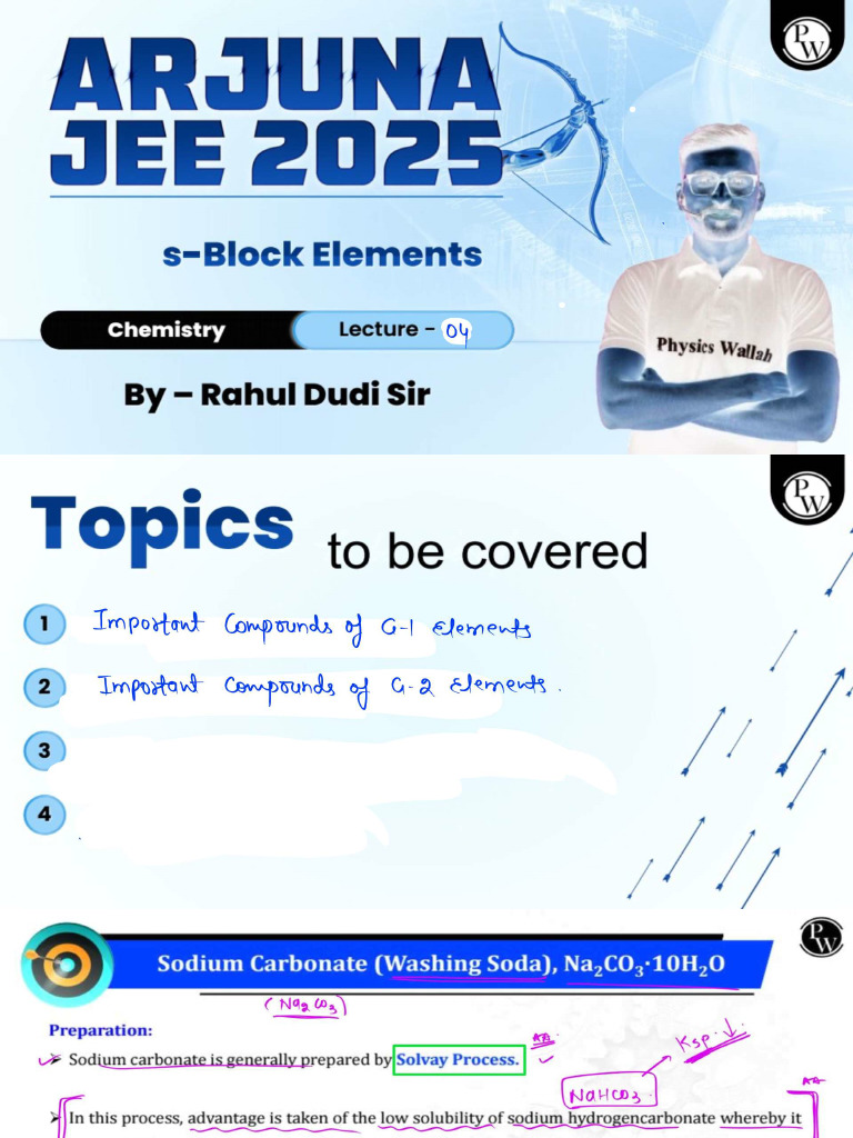 S-Block Elements 04 _ Class Notes __ Arjuna JEE 2025-Invert | PDF