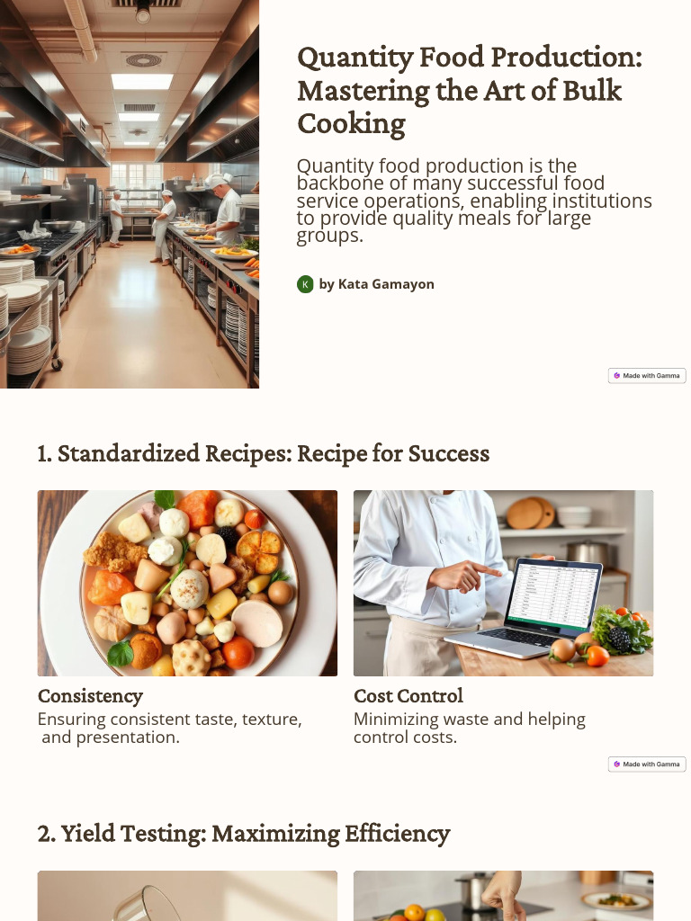 Mastering Quantity Food Production | PDF | Food Safety | Food Industry
