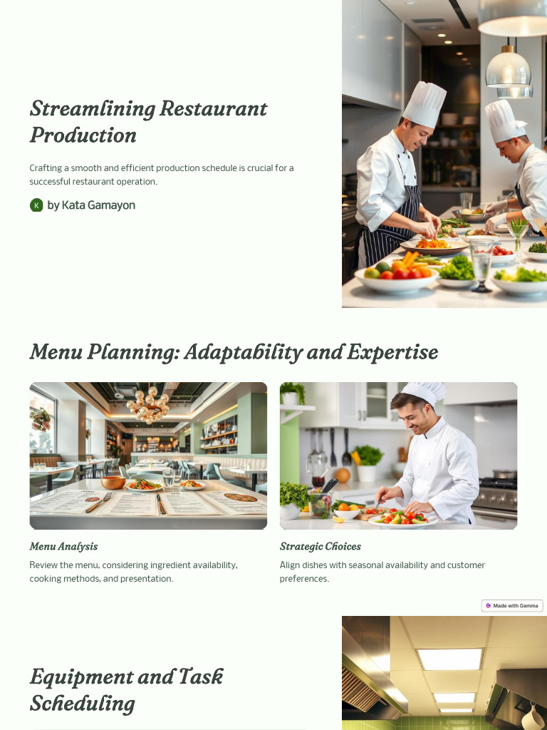 Streamlining-Restaurant-Production | PDF | Cooking | Menu