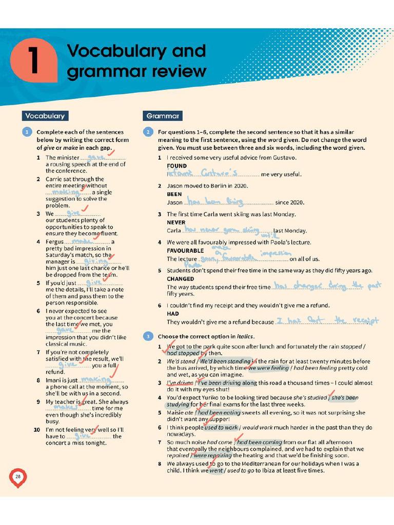 Vocabulary and Grammar | PDF