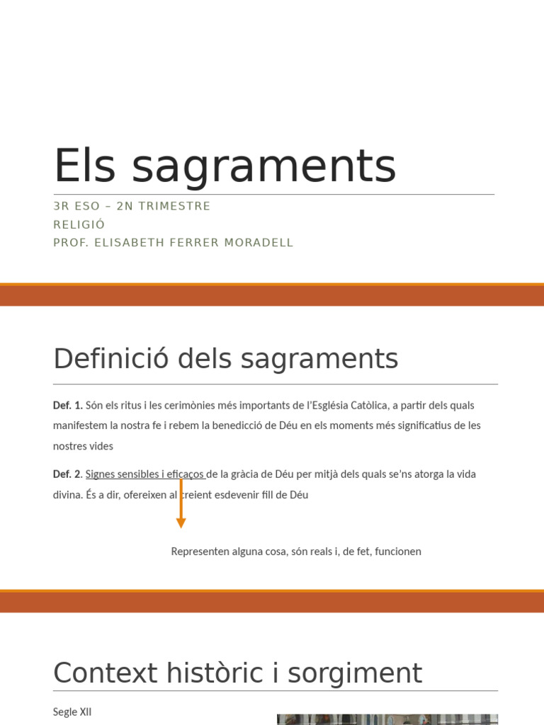 Ppt. U2 - Els Sagraments | PDF