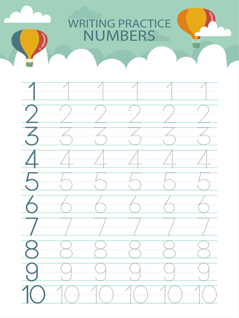 Numbers: Writing Practice | PDF
