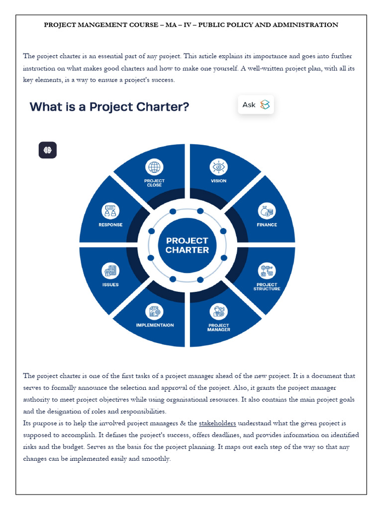 Understanding Project Charters in Management | PDF | Project Management ...