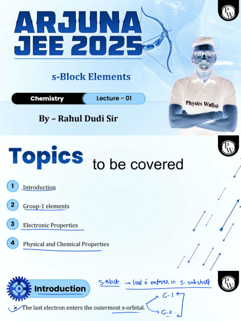 S-Block Elements 01 _ Class Notes _ Arjuna JEE 2025-invert | PDF