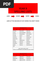 Year 7 Spelling Practice Lists | PDF