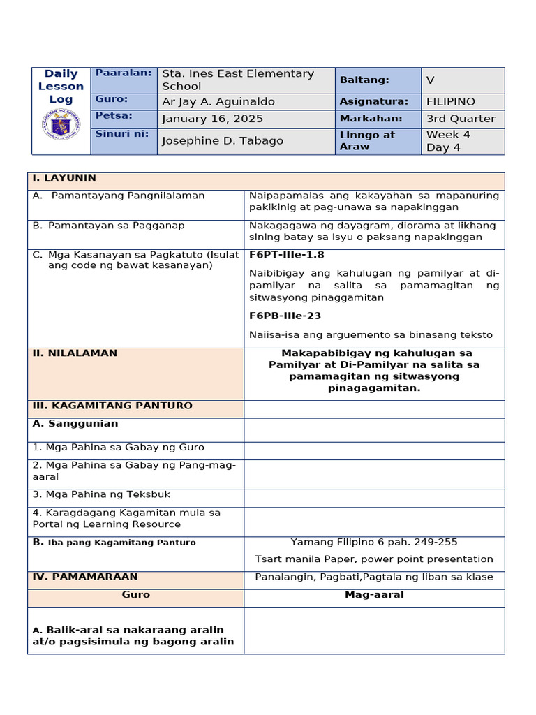 Week 4 Fil Day4 | PDF