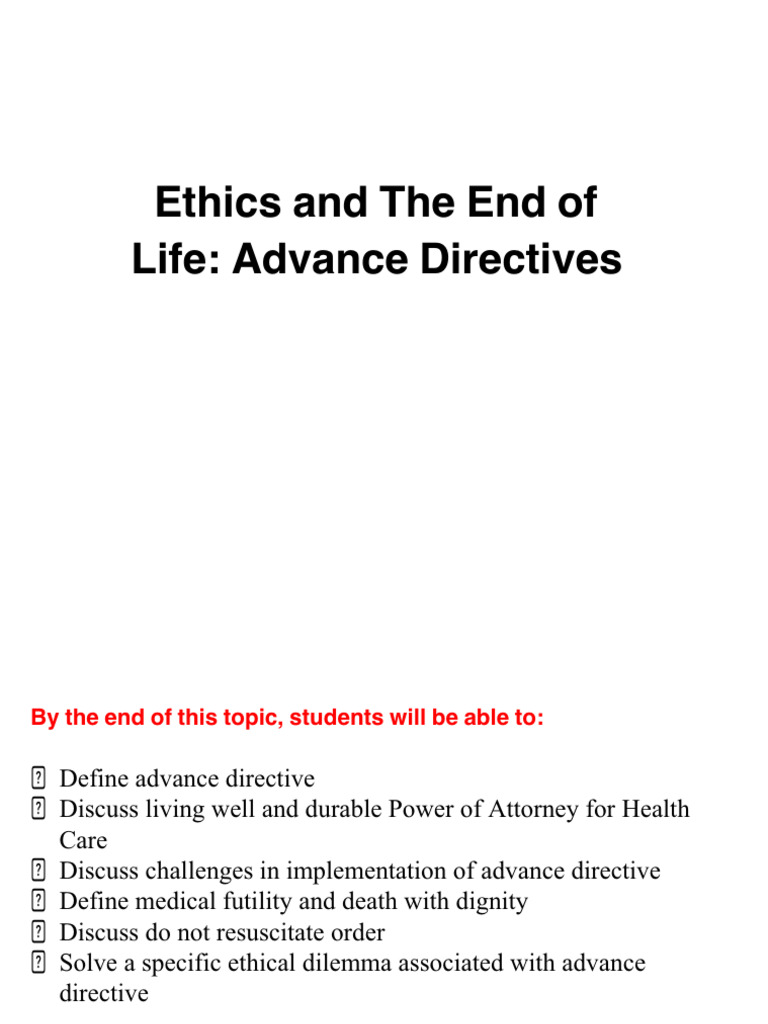 Advance Directives and End of Life Final | PDF