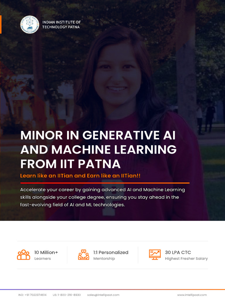 Minor in Generative AI Machine Learning From IIT Patna Brochure | PDF | Artificial Intelligence ...