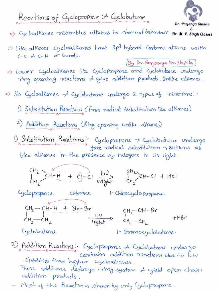 Cyclobutane and Cyclopropane Reactions | PDF