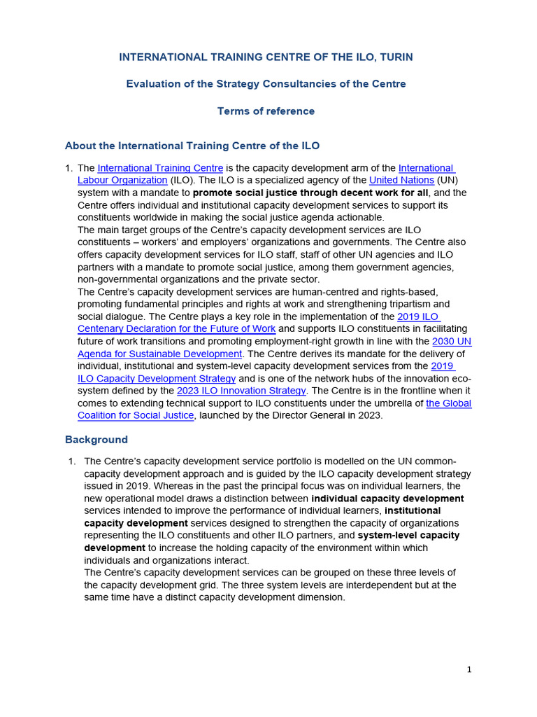 Call For Proposals - Evaluation Consultancies ITCILO | PDF | Evaluation | International Labour ...