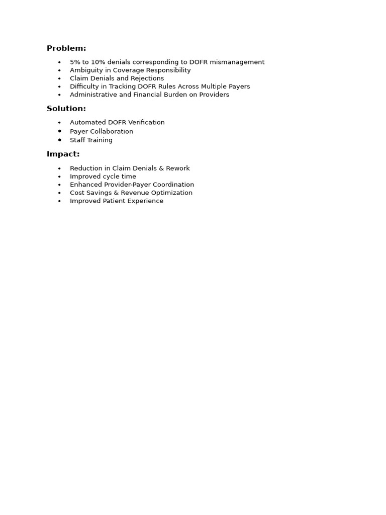 Streamlining DOFR for Providers | PDF