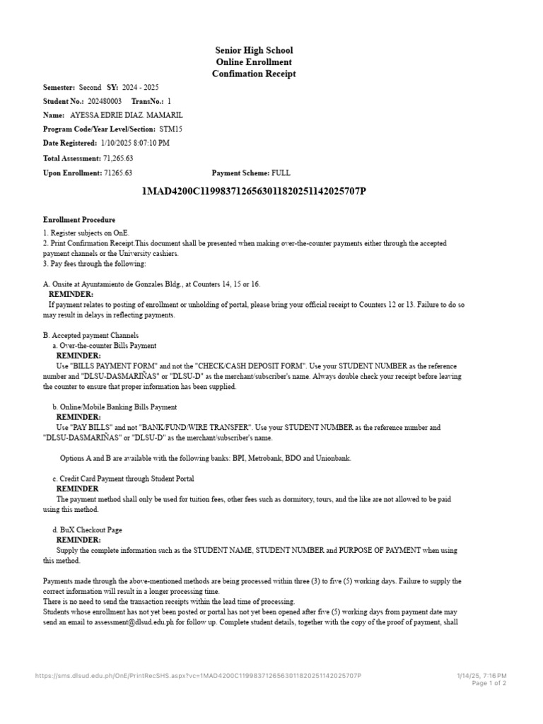 Confirmation Receipt | PDF | Payments | Cheque