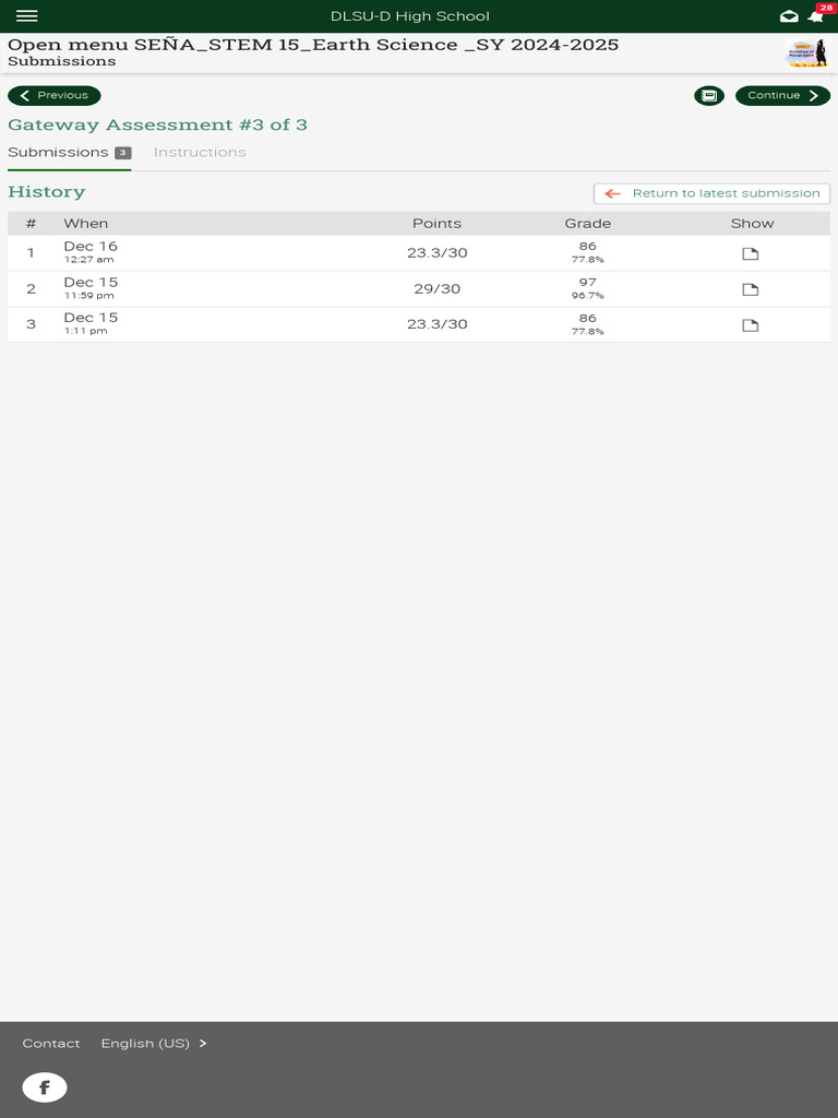 Submissions - SEÑA - STEM 15 - Earth Science - SY 2024-2025 - Gateway Assessment #3 of 3 - DLSU ...