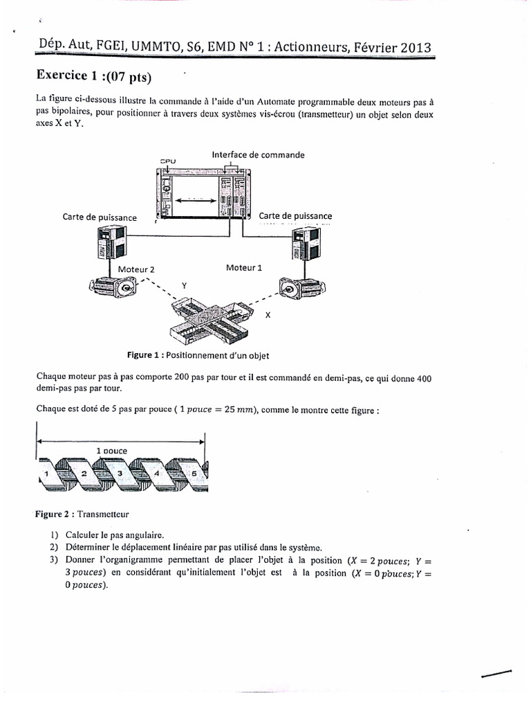 Examen2 Actionneurs (1) | PDF
