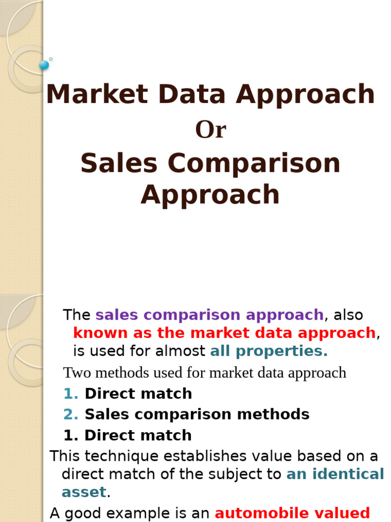 Market Approch Final | PDF | Market (Economics) | Real Estate Appraisal