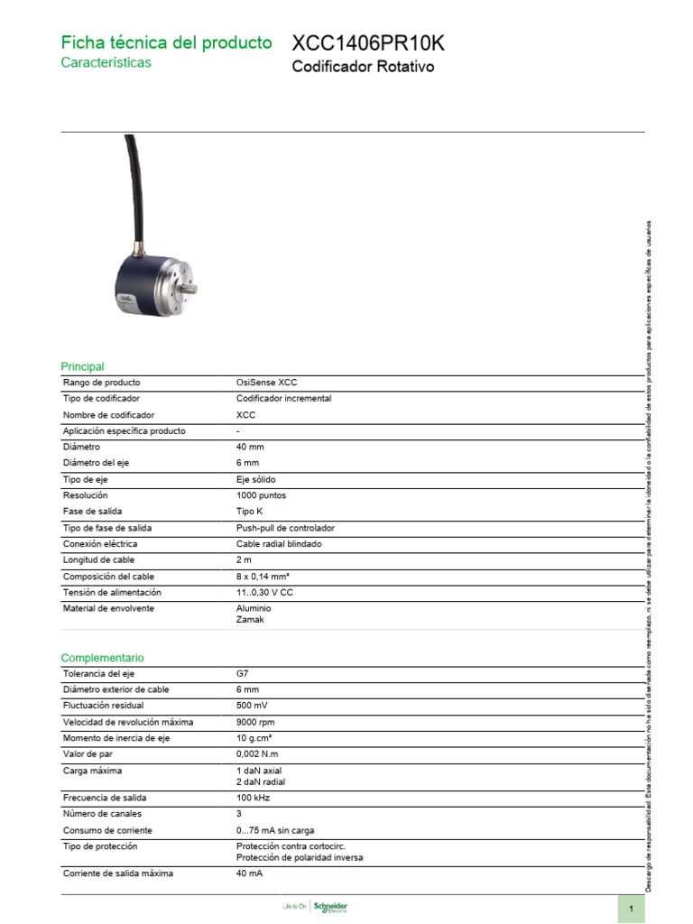 OsiSense XCC - XCC1406PR10K | PDF | Resistor | Ingenieria Eléctrica