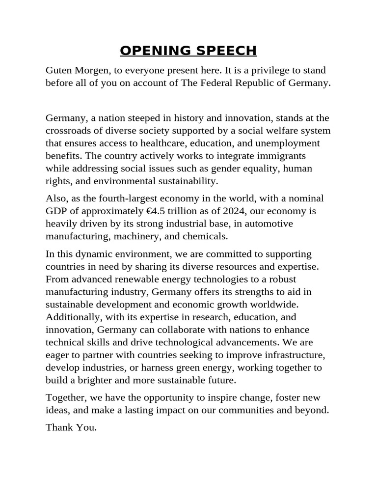 OPENING SPEECH | PDF