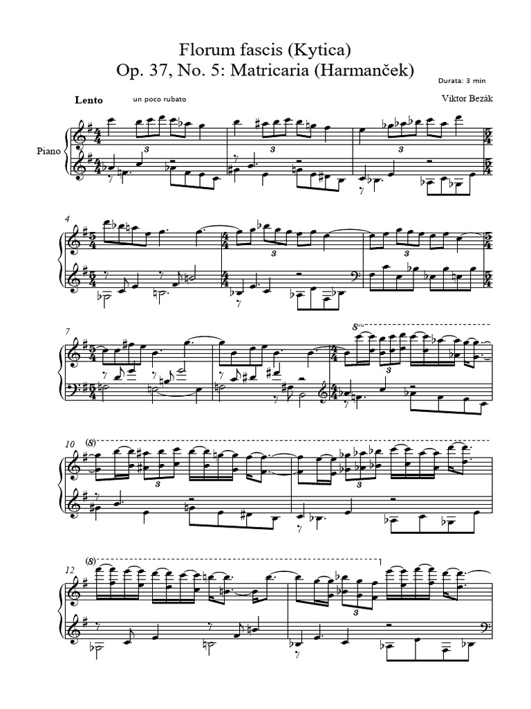 Piano Piece: Florum fascis Op. 37 | PDF | Elements Of Music | Musical Forms
