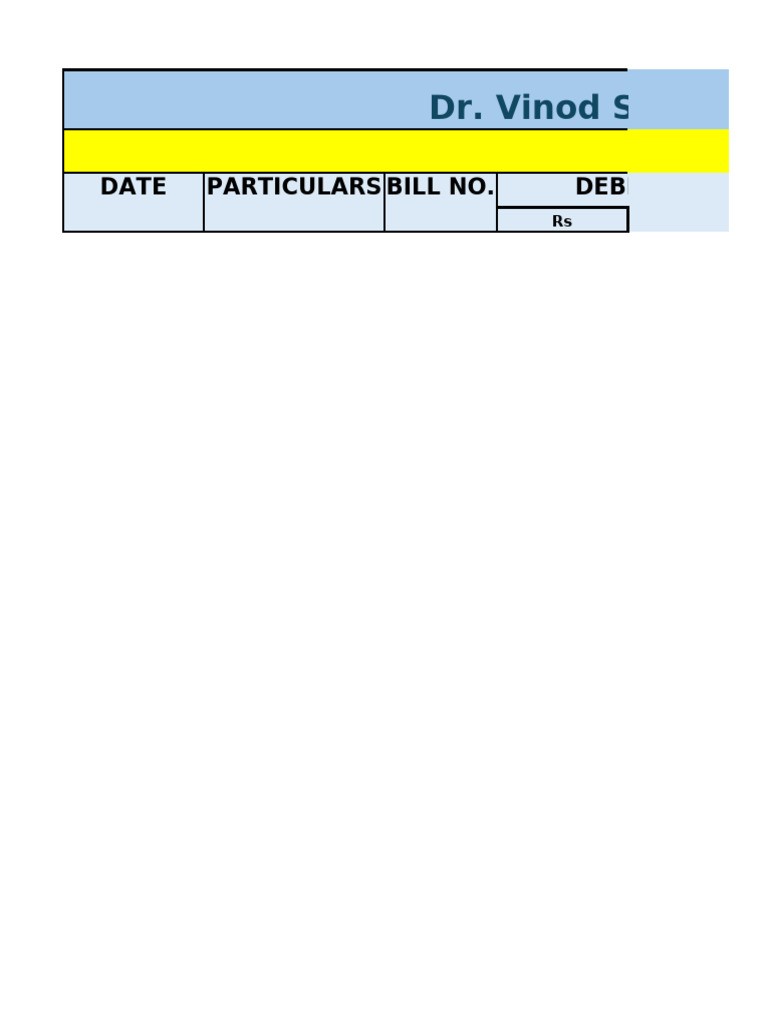 Hospital Ledger for Dr. Vinod Sahu | PDF