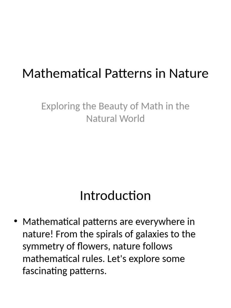 Mathematical Patterns in Nature | PDF