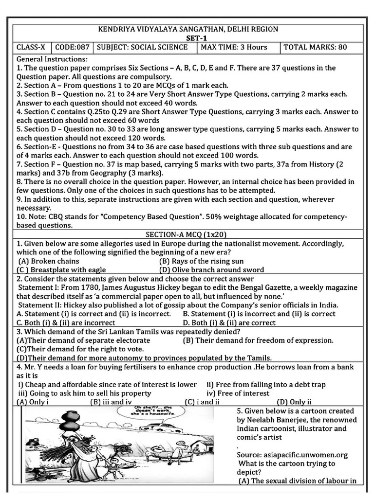 10 TH SST Papers KV | PDF
