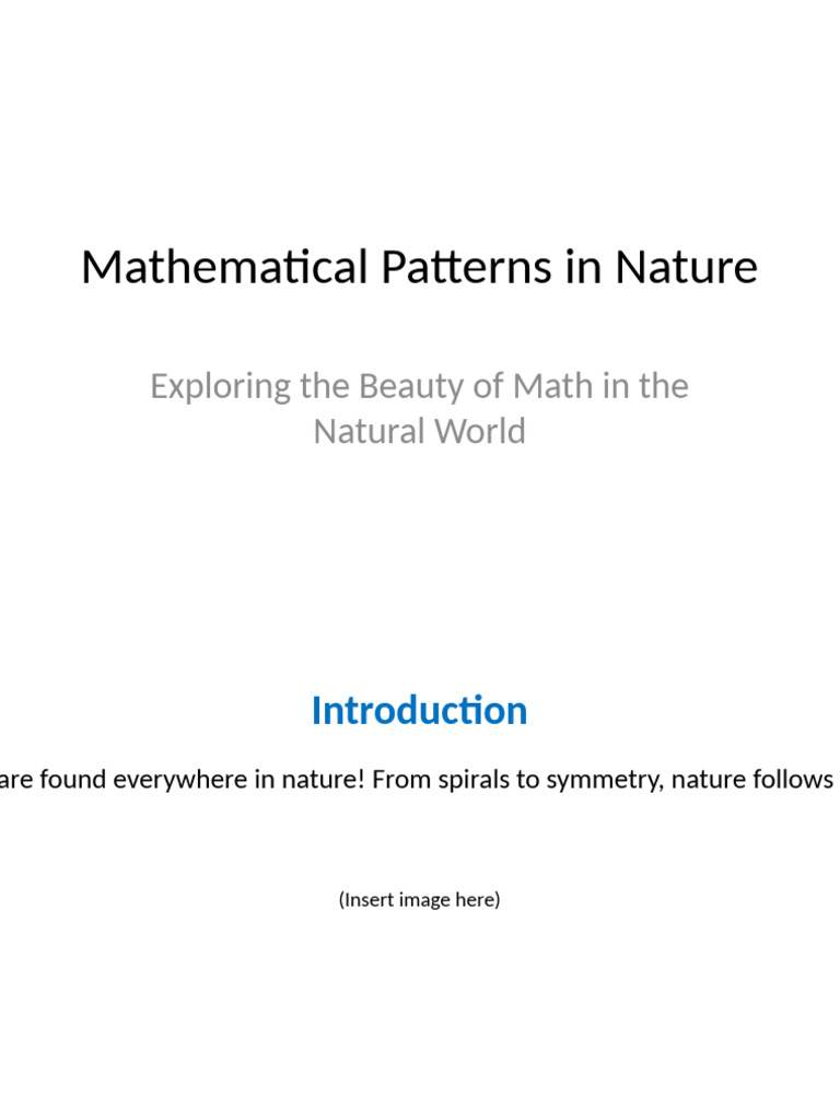 Mathematical Patterns in Nature Placeholders | PDF