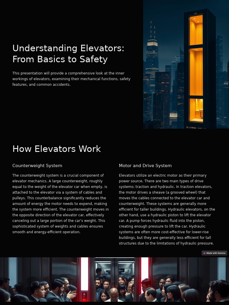 Understanding Elevators From Basics To Safety | PDF | Elevator