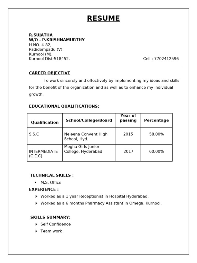 Sujatha Prabhu Resume | PDF