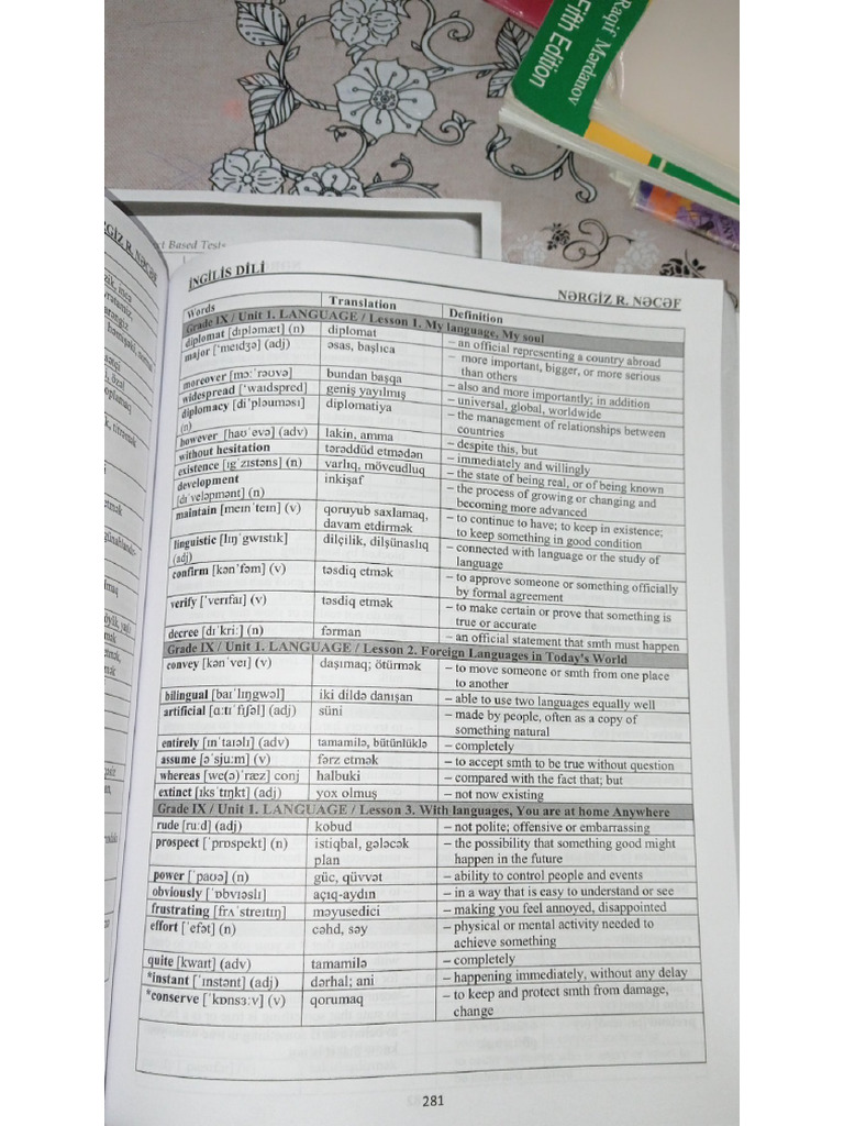 Grade 9 Vocabulary | PDF