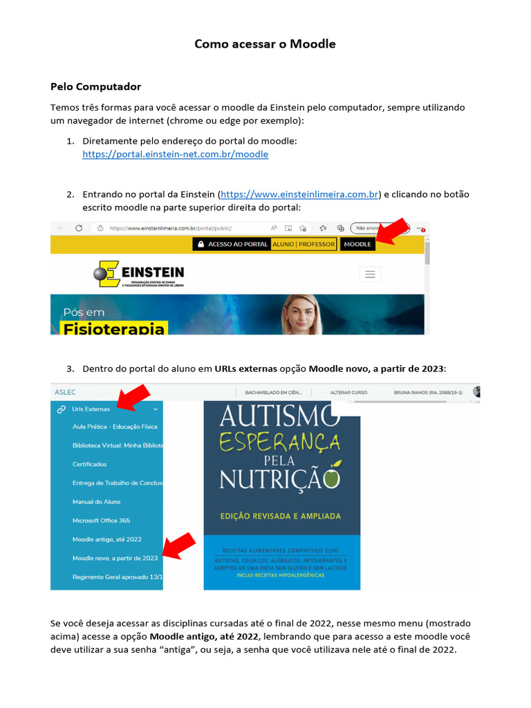 Tutorial Acesso Utilizacao Moodle | PDF | Senha | Caixa alta e caixa baixa