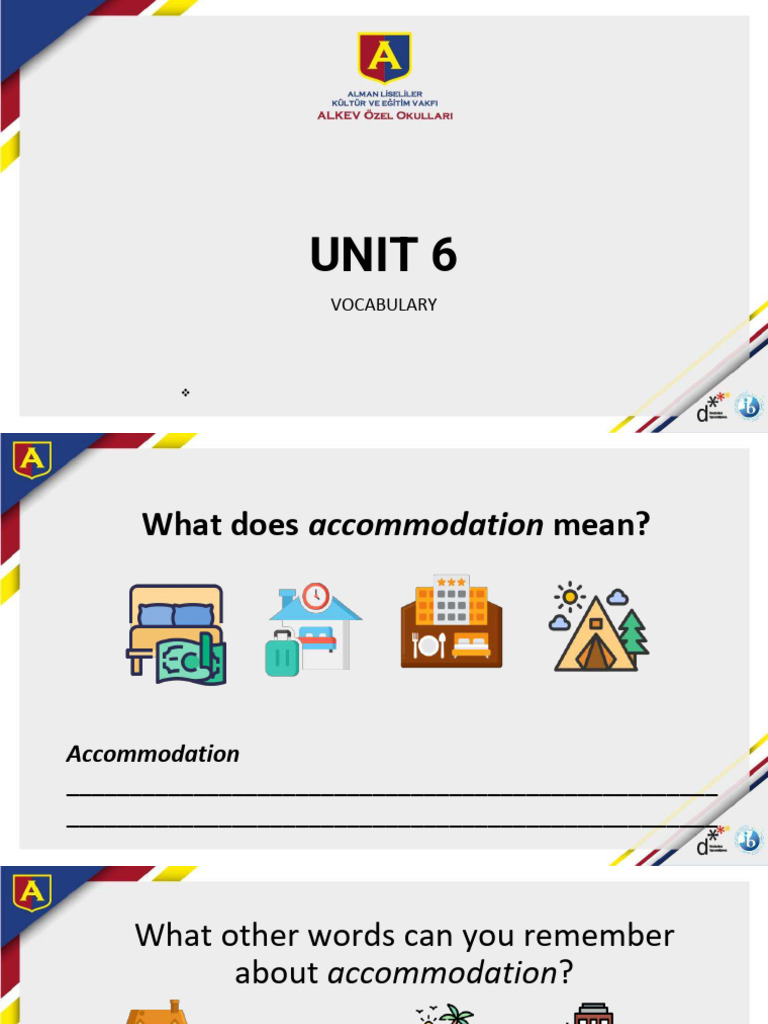 Vocabulary for Accommodation Types | PDF | Dormitory | Apartment
