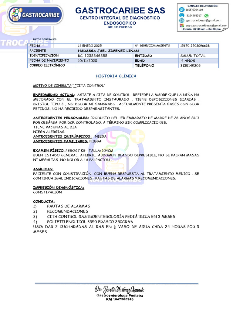 Hadassa Jael Jimenez Liñan | PDF | Examen físico | Enfermedades y trastornos humanos