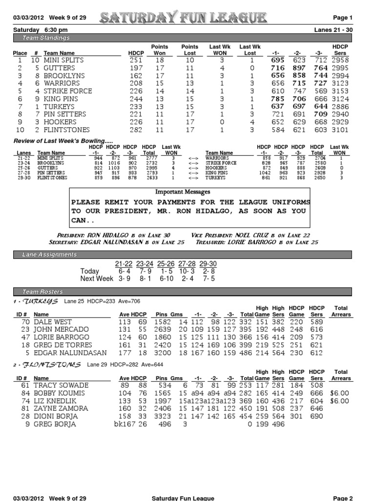 Week 9 Schedule | PDF