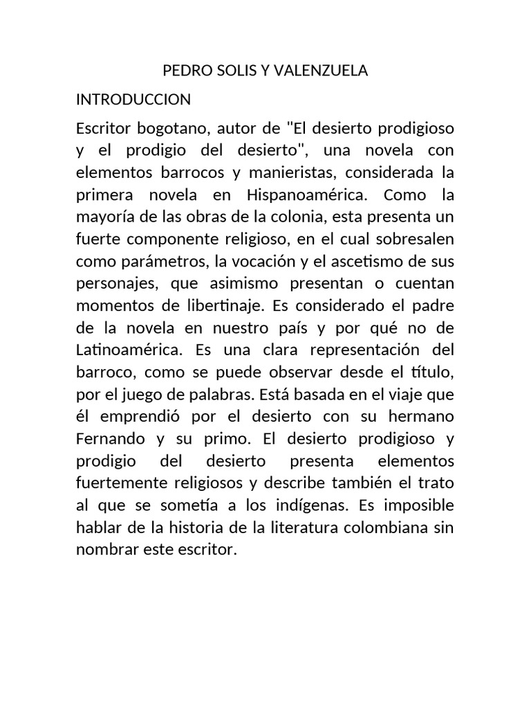 Pedro Solis y Valenzuela | PDF