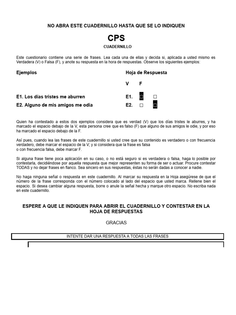 Cuadernillo Cps | PDF | Ciencias del comportamiento | Las emociones