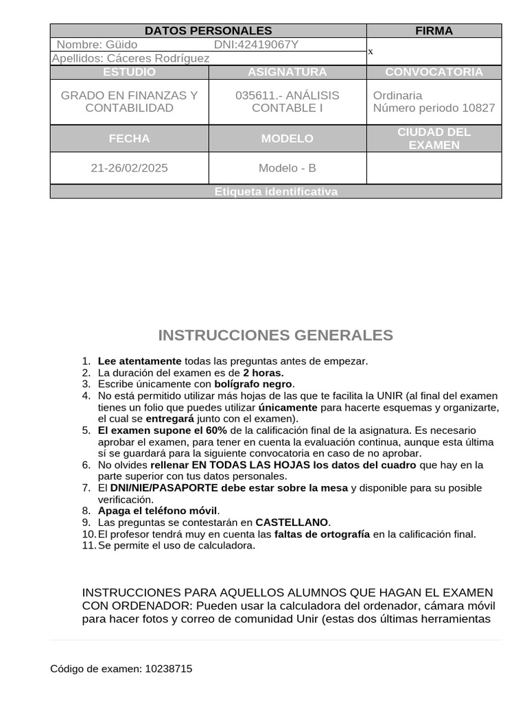 Examenes UNIR | PDF | Capital de trabajo