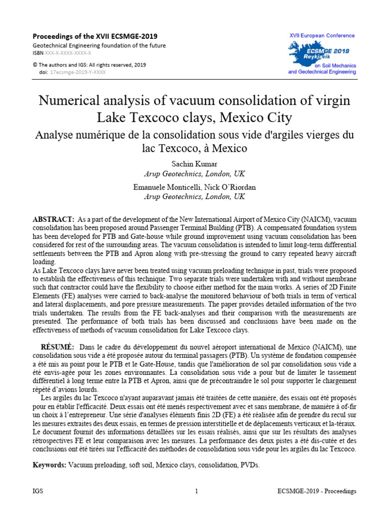 Numerical Analysis of Vacuum Consolidation of Soft Clays | PDF | Vacuum | Pump